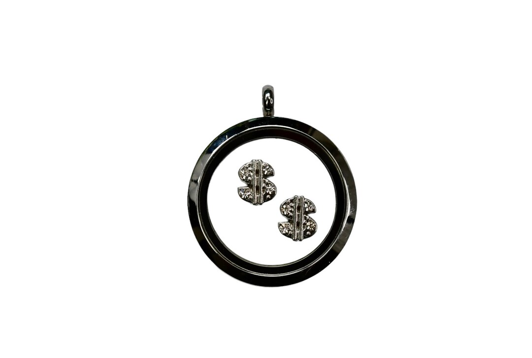 1 Memory Locket Money Dollar Sign Rhinestone Charm FL167 - Etsy