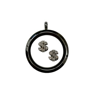 1 Memory Locket Money Dollar Sign Rhinestone Charm FL167 - Etsy