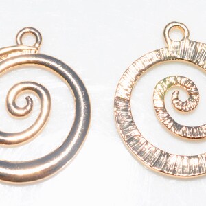 5 Round Spiral Gold Tone Charms GC6049 - Etsy