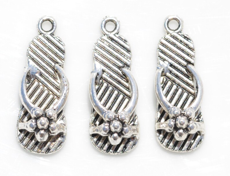 BULK 50 Sandal Silver Tone Charms SC2970 - Etsy