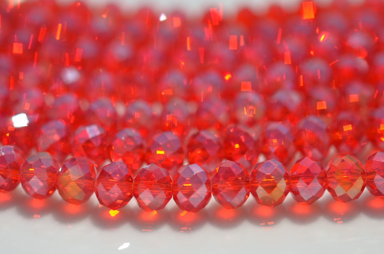 70 Red Crystal 6 X 8mm Rondelle Beads BD227 - Etsy