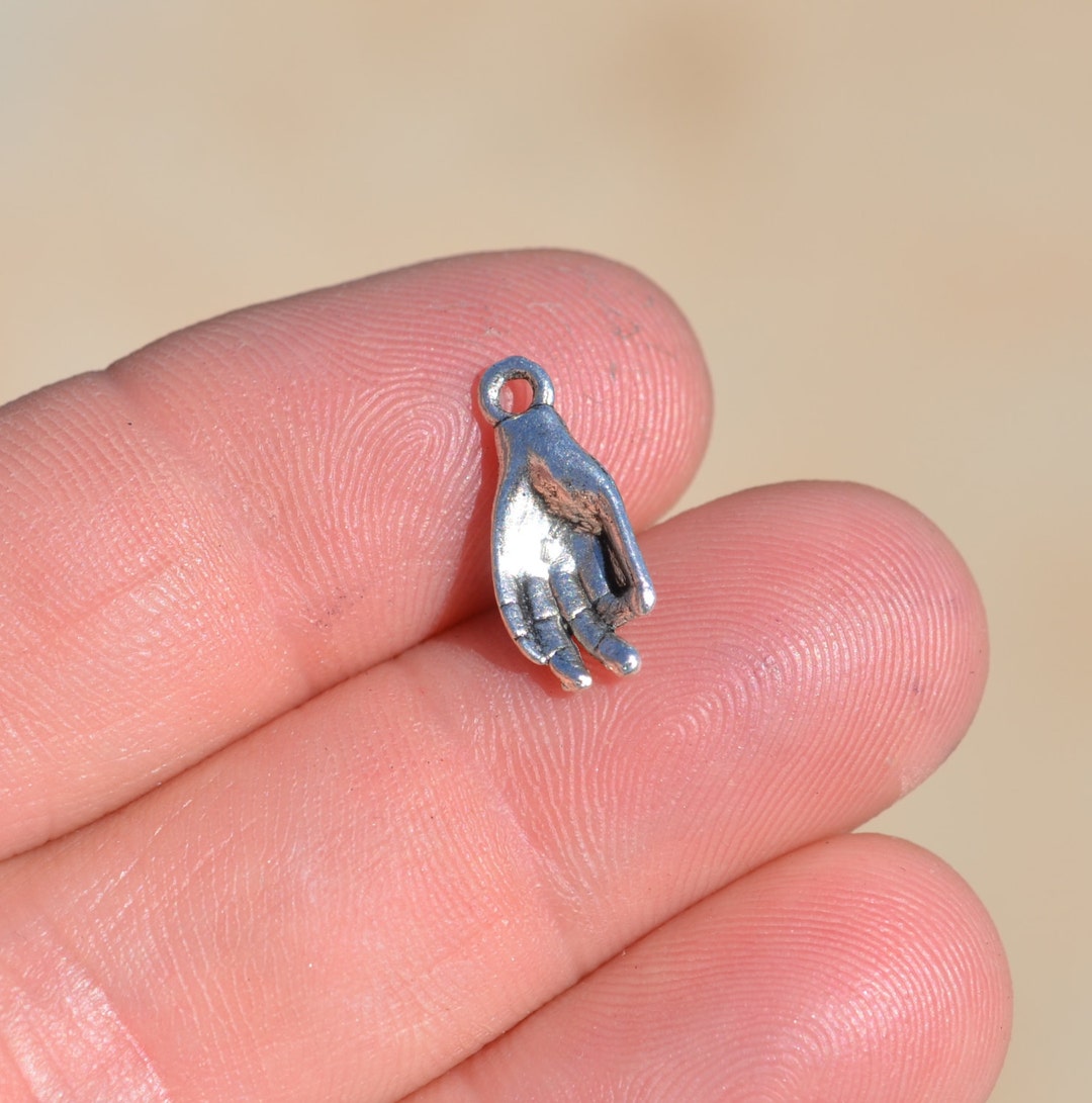 BULK 50 Hand Silver Tone 3D Charms SC3320 - Etsy