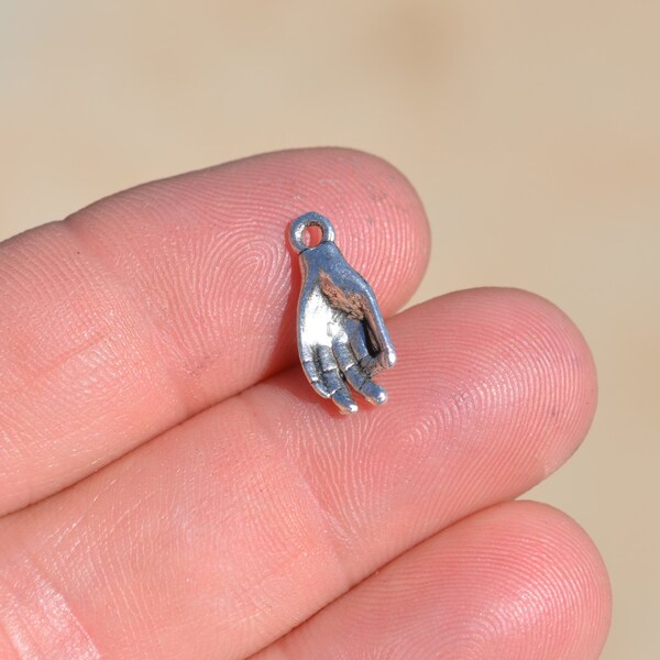 Silver Hand Charm - Etsy