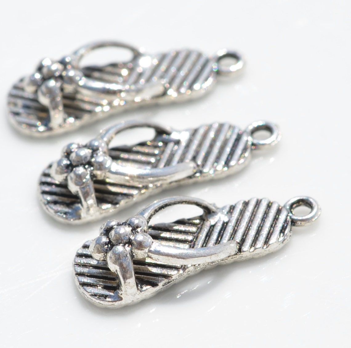 BULK 50 Sandal Silver Tone Charms SC2970 - Etsy