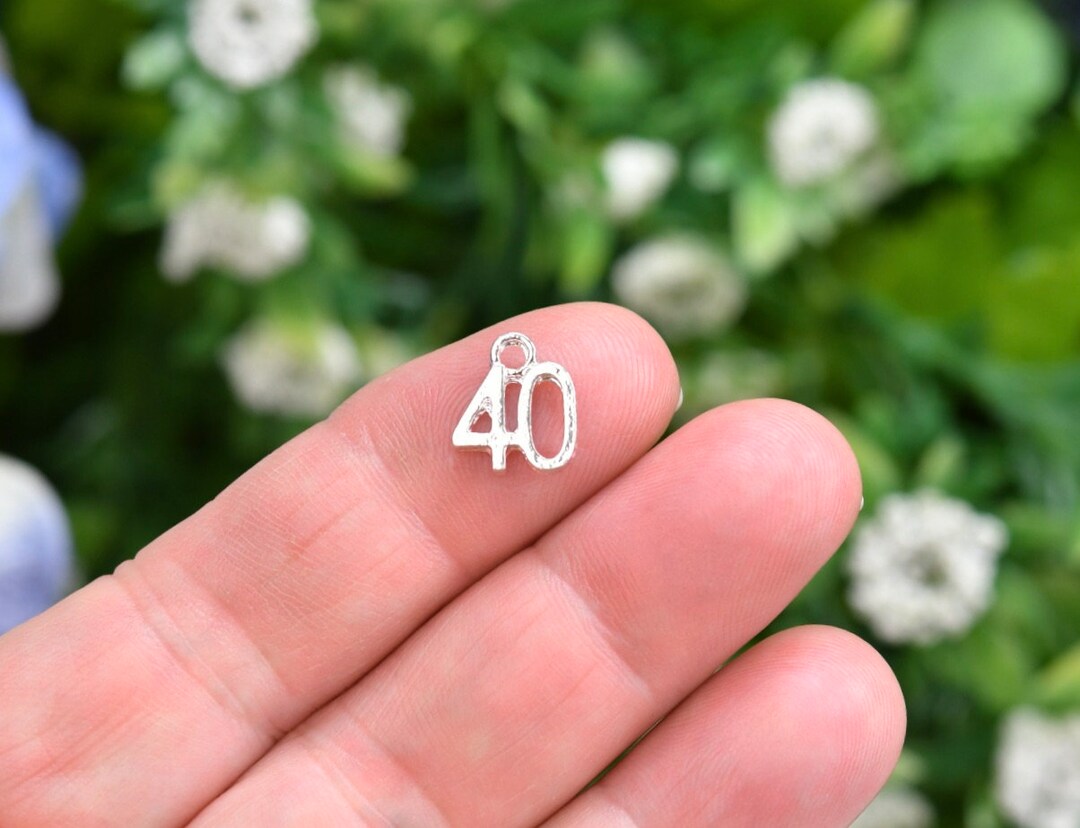 5 Number 40 Silver Tone Charms SC1275 - Etsy