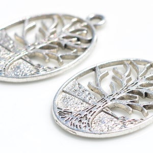 1 Tree Silver Tone Charm SC2682 - Etsy