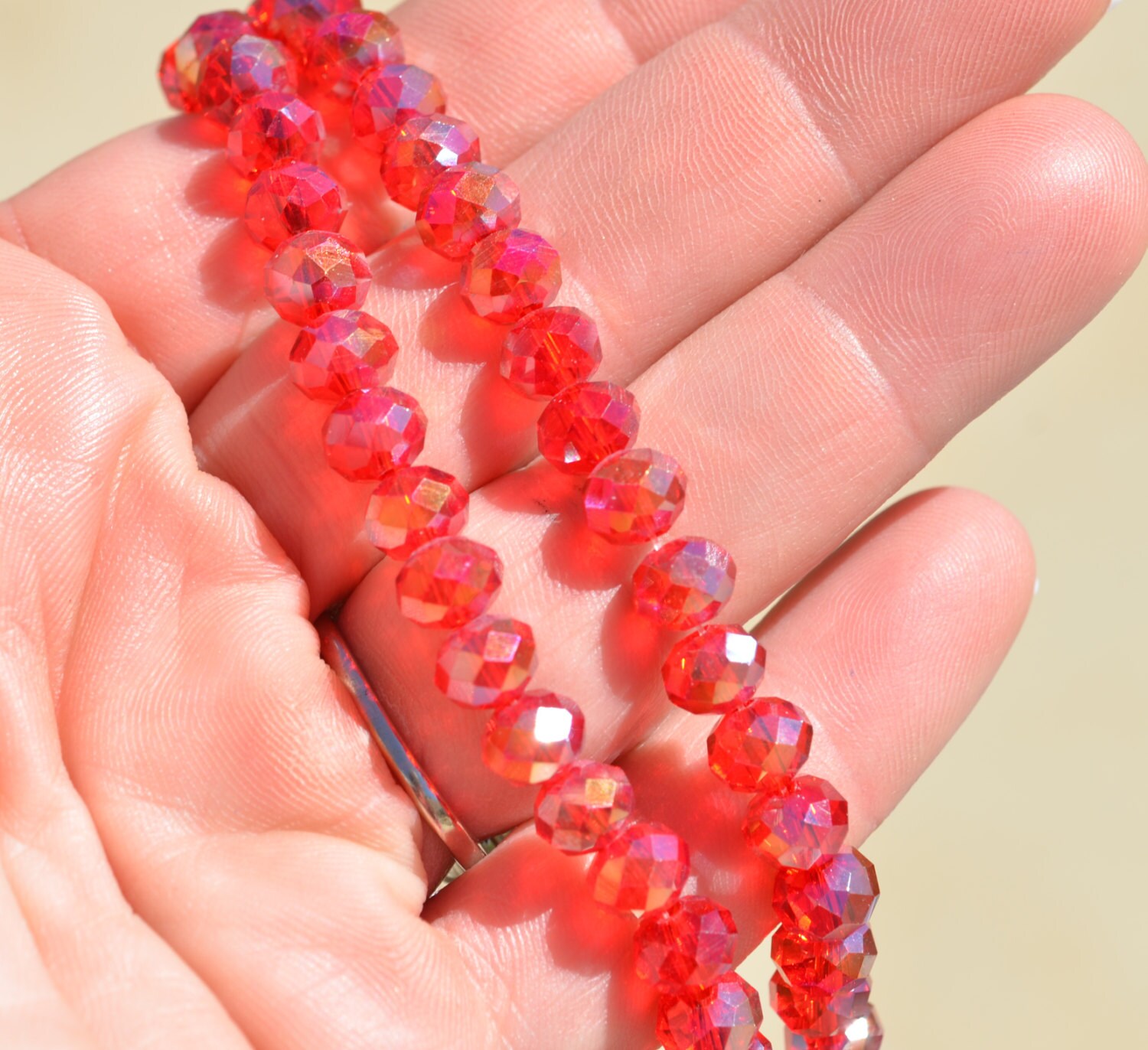 70 Red Crystal 6 X 8mm Rondelle Beads BD227 - Etsy