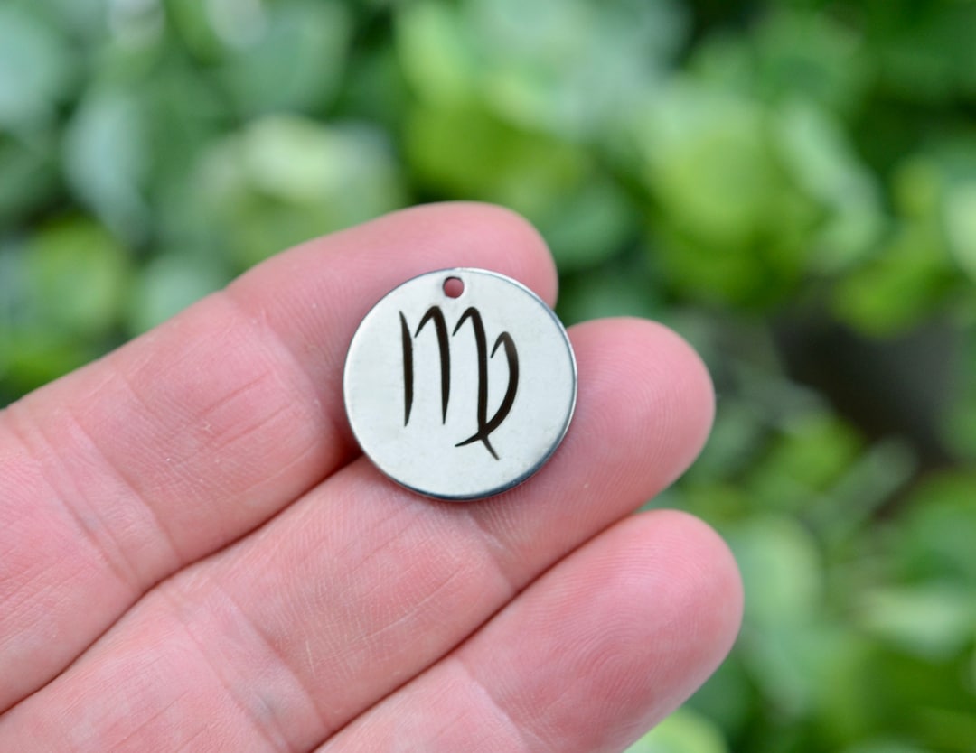Virgo Custom Laser Engraved Stainless Steel Charm CC1336 - Etsy