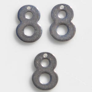 1 Stainless Steel Number 8 Charm SC5084 - Etsy