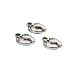 BULK 50 Little Silver Feet Charms SC1891 - Etsy
