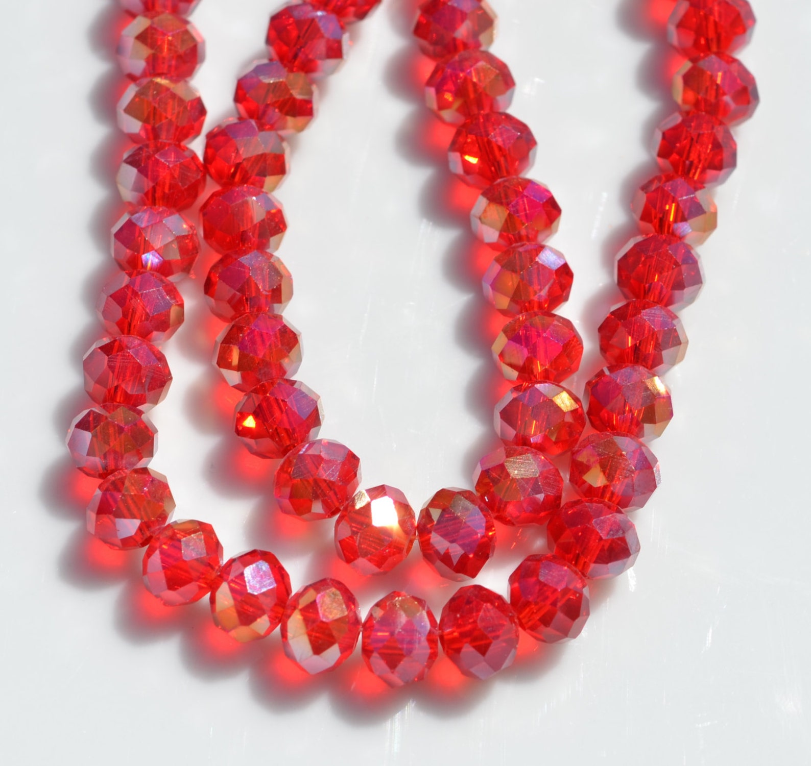 70 Red Crystal 6 X 8mm Rondelle Beads BD227 | Etsy