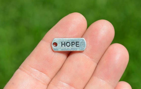10 HOPE Silver Tone Word Charms SC5162 | Etsy