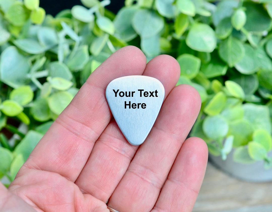 Personalized Aluminum Guitar Pick, Laser Engraved, Choose Your Font ...