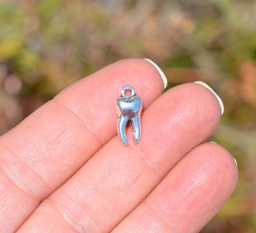 5 Tooth 3D Silver Tone Charms SC3942 - Etsy
