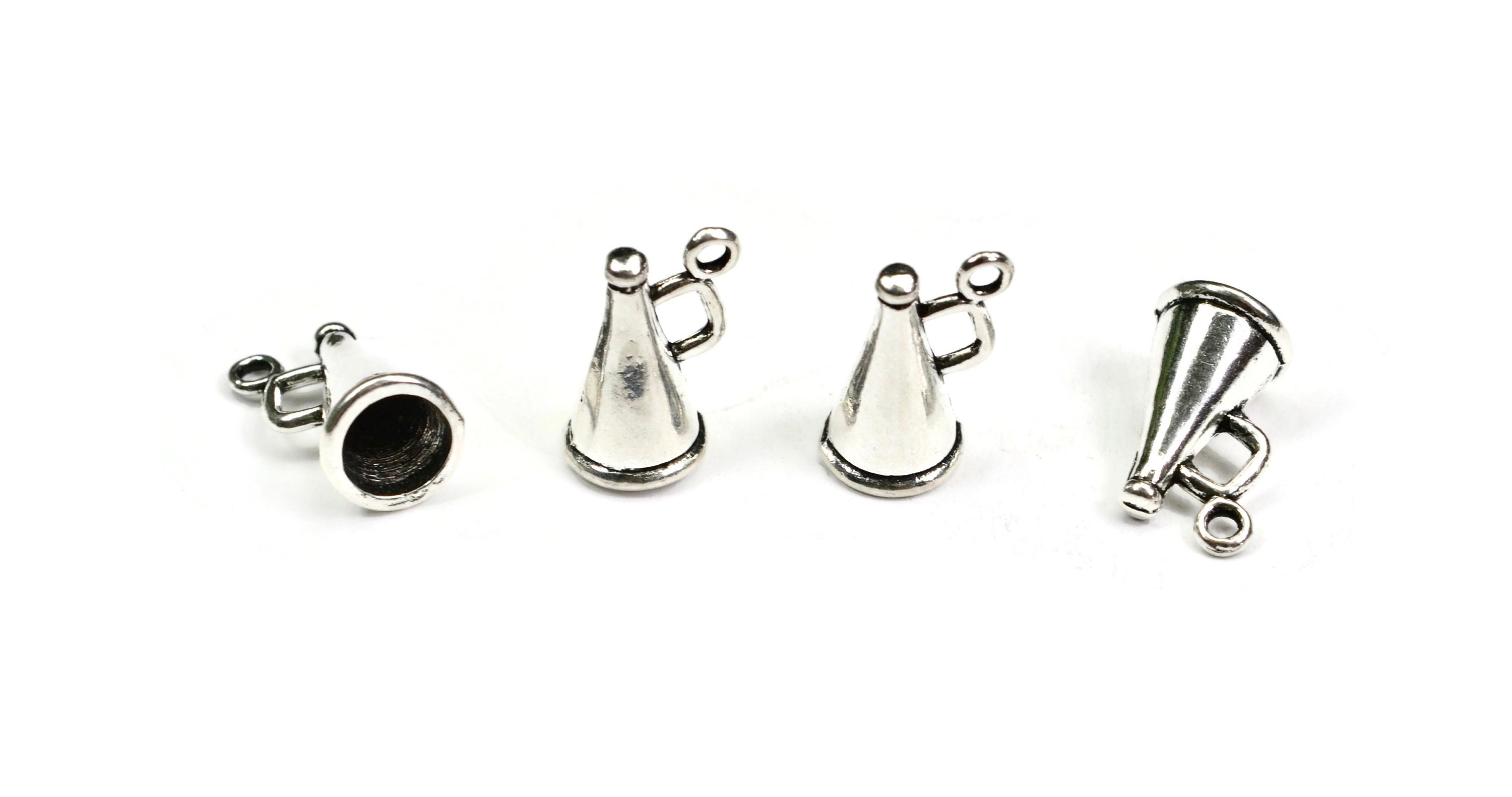 BULK 50 Cheerleading Megaphone 3D Silver Tone Charms SC2544 | Etsy