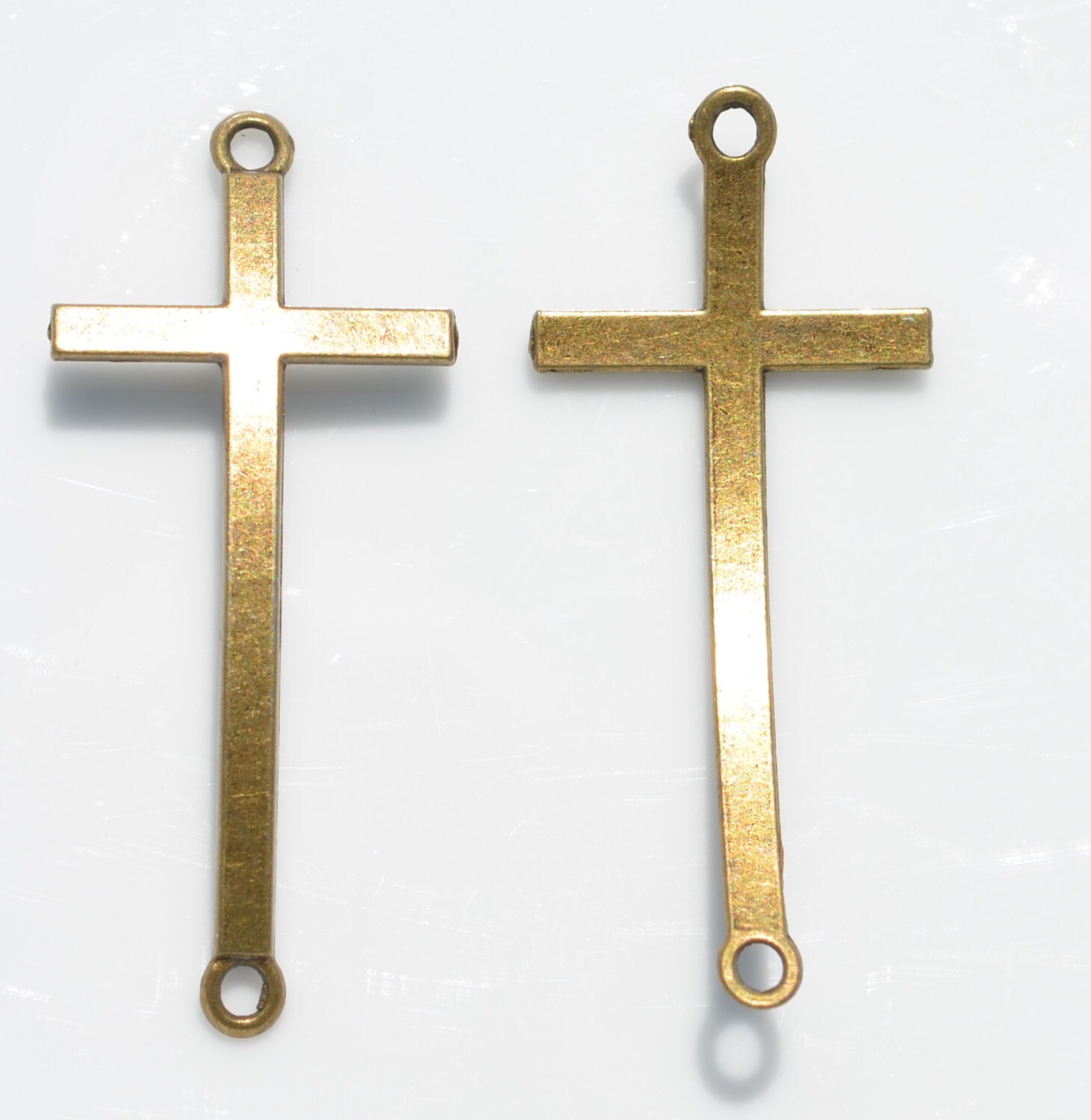 5 Cross Rounded Connector Bronze Tone Charms BC6885 - Etsy
