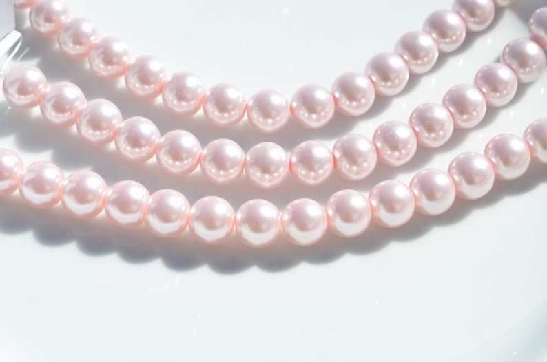 16 Light Pink Glass Pearl Beads 12mm BD443 - Etsy