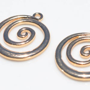 5 Round Spiral Gold Tone Charms GC6049 - Etsy