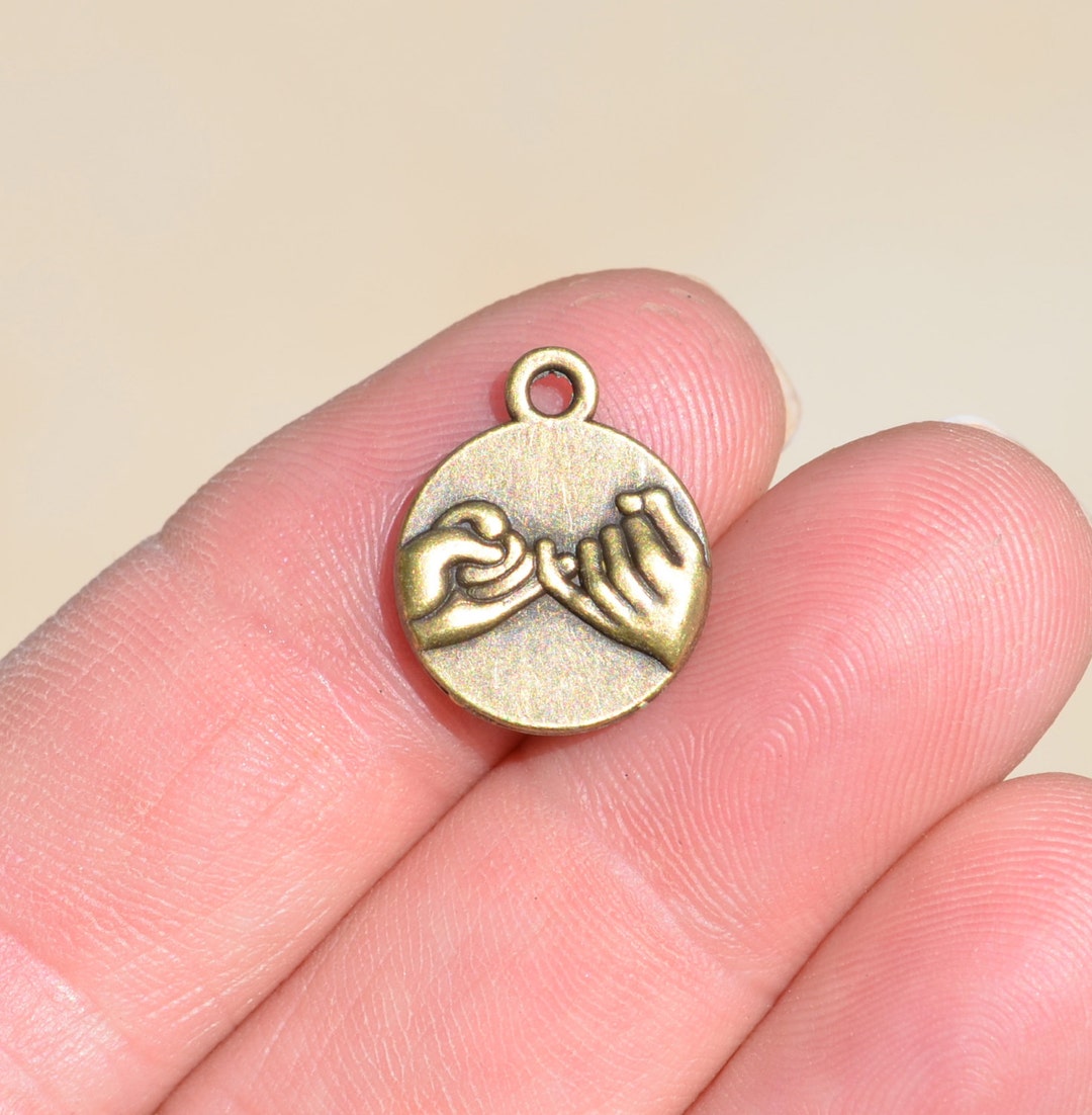 BULK 50 Pinky Swear Promise Bronze Tone Charms BC3402 - Etsy
