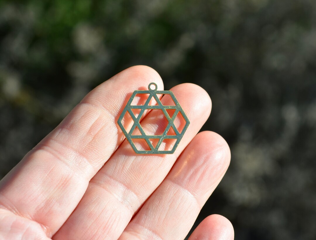 BULK 10 Star of David Polygon Gold Plated Stainless Steel Charms GC1222 ...