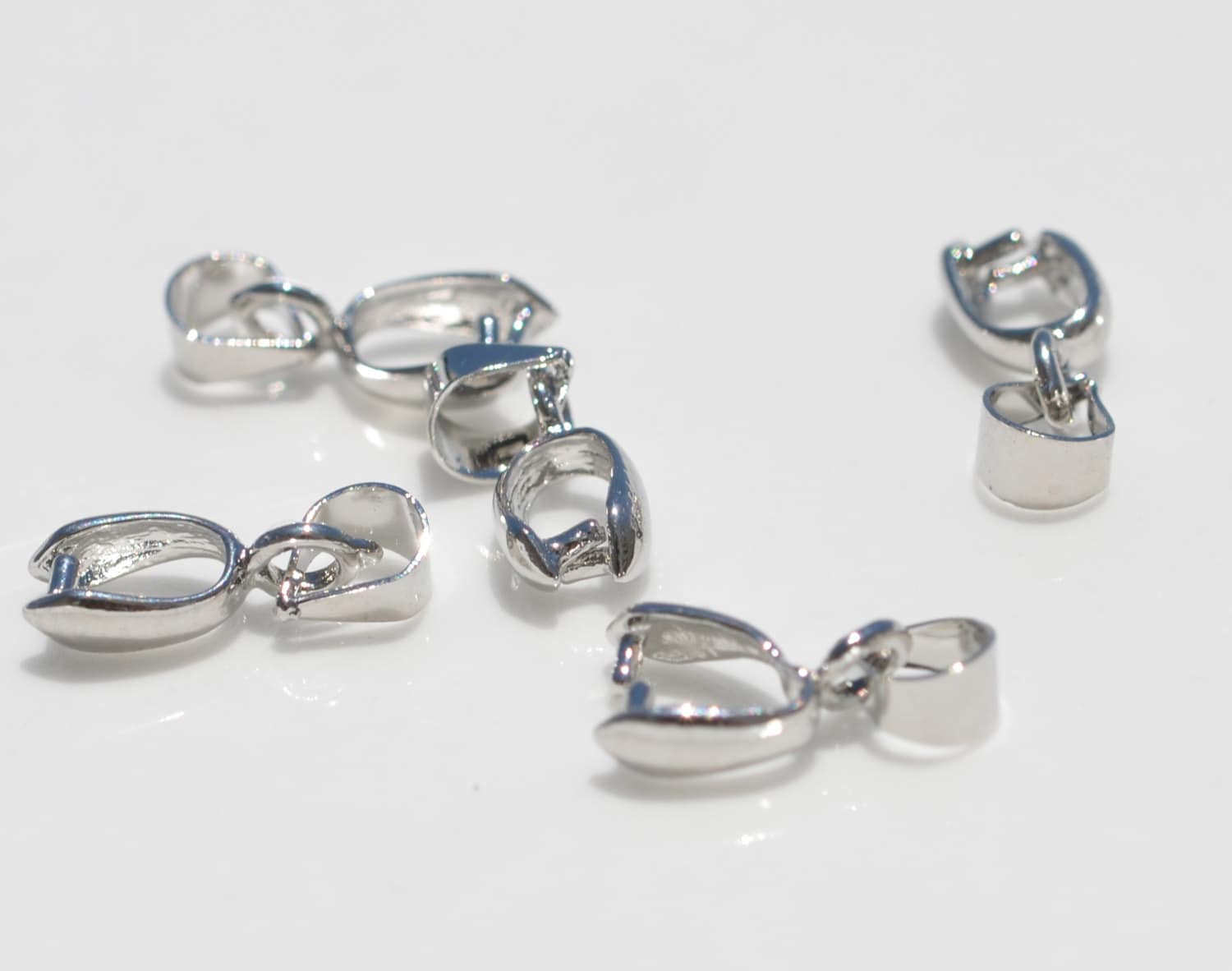 10 Bright Silver Plated Pinch Clip 15mm Bail F670 - Etsy