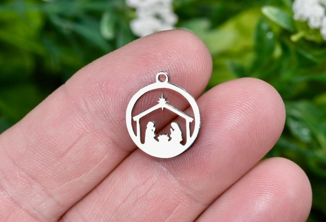 BULK 10 Nativity Scene Stainless Steel Charms SC5662 - Etsy