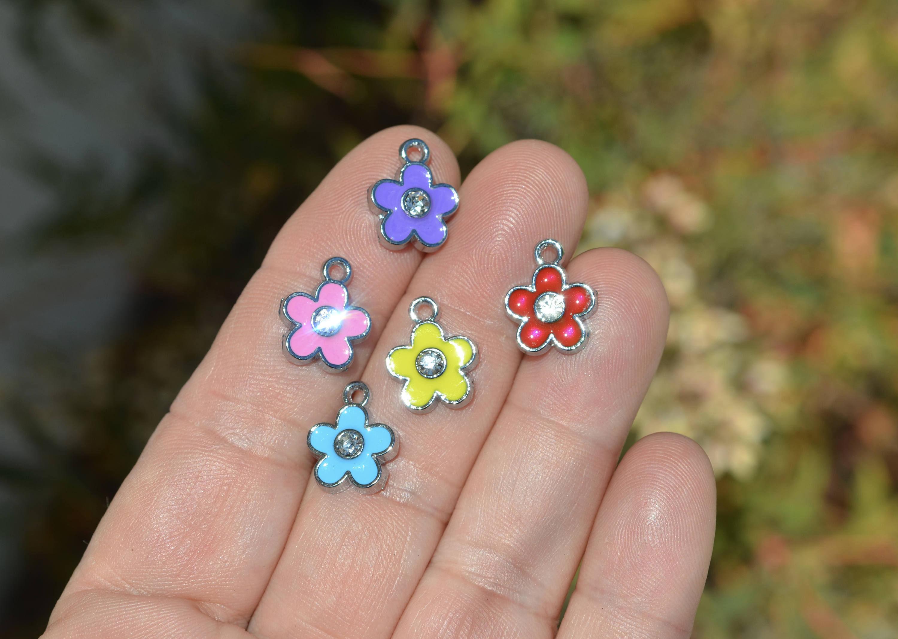 BULK 20 Enamel Mixed Color Flower Charms SC4129 - Etsy