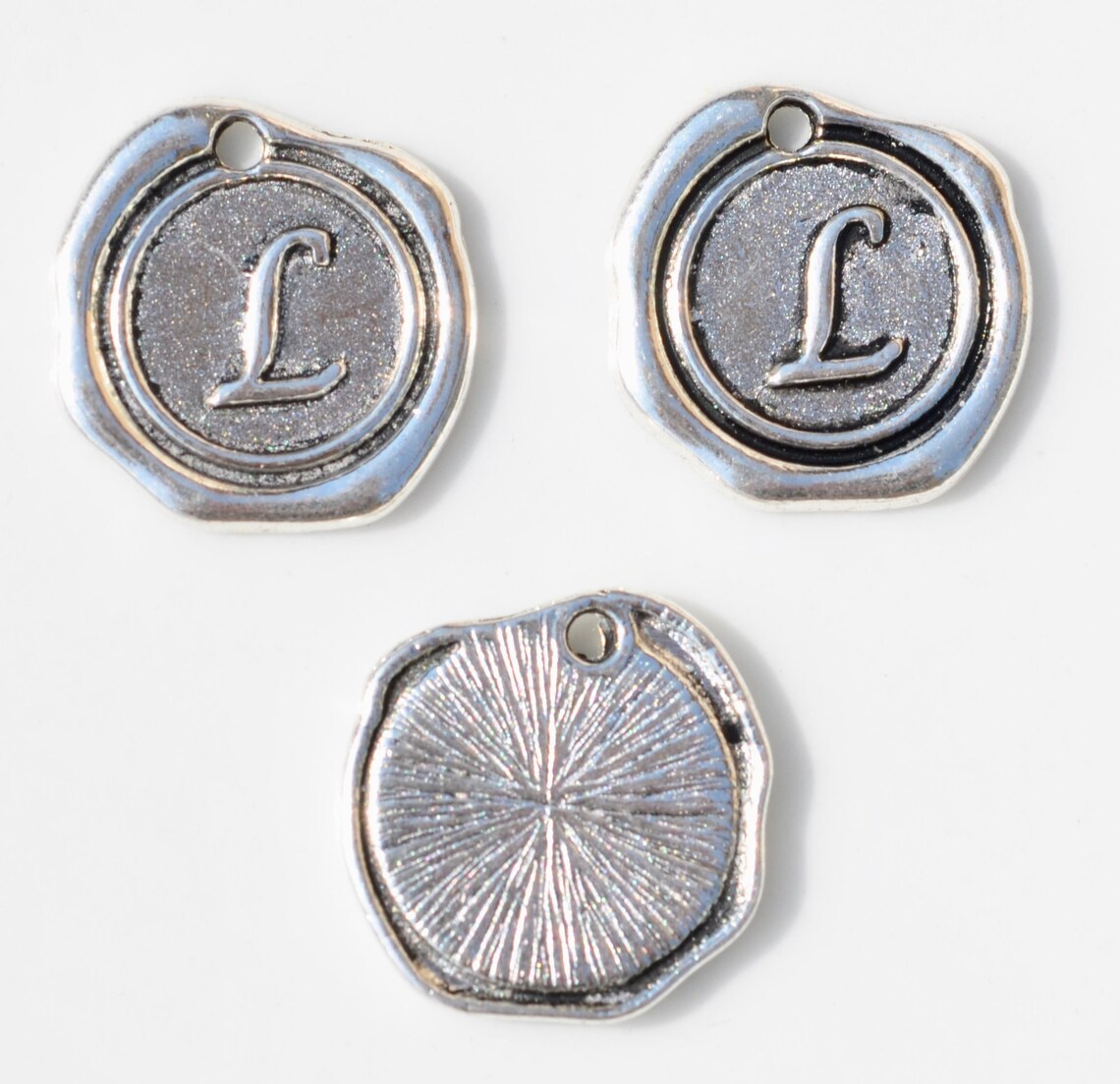 1 Letter L Wax Stamp Silver Tone Charm SC3721 | Etsy