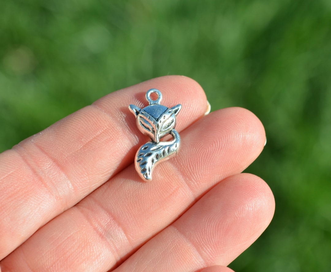 10 Fox Silver Tone Charms SC3671 - Etsy