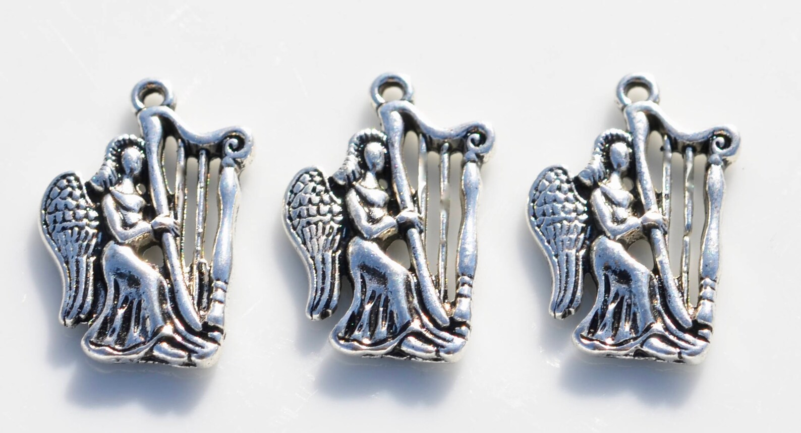 1 Angel Playing the Harp Silver Tone Charm SC1216 - Etsy