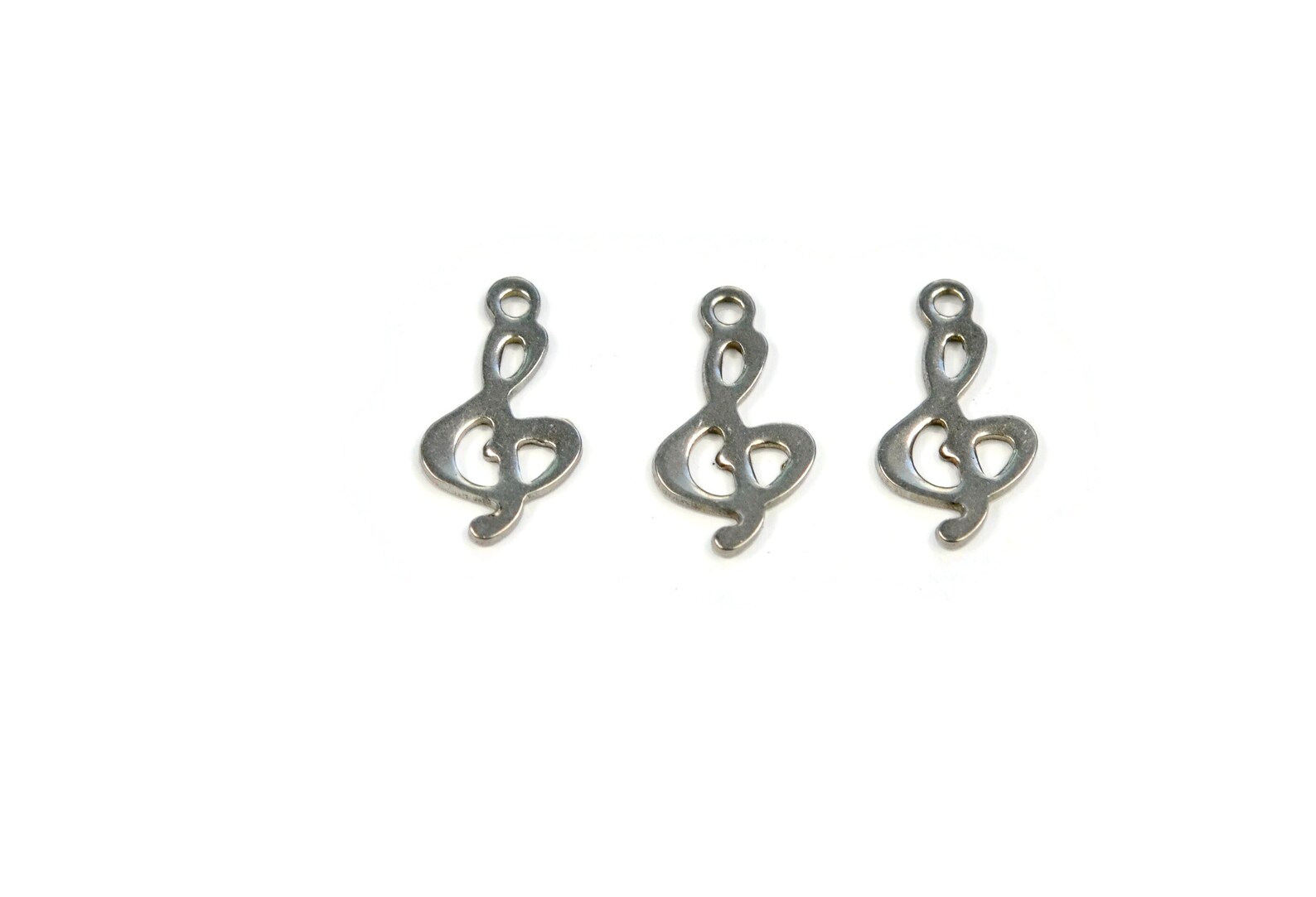 5 Treble Clef Music Stainless Steel Charms SC2131 - Etsy