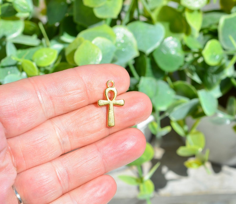 BULK 50 Ankh Egyptian Cross Gold Tone Charms GC2772 - Etsy