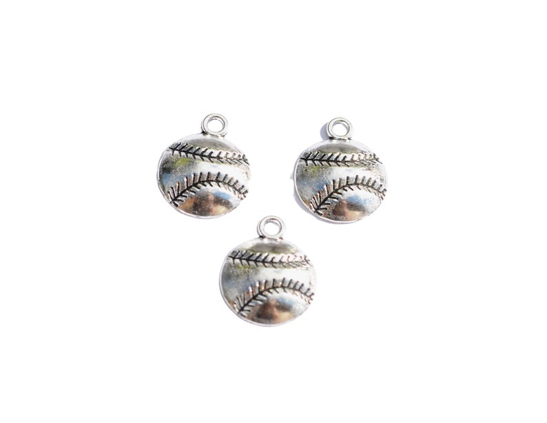 1 Baseball Silver Tone Charm SC1210 - Etsy