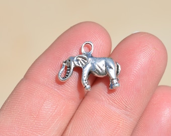 Small Elephant Charm | Etsy