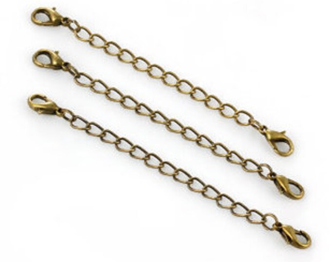 10 Extender Bronze Tone Chains With Lobster Clasps F140 - Etsy