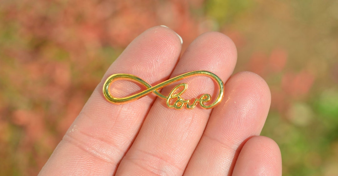 BULK 20 Infinity Love Gold Tone Connector Charms GC3680 - Etsy