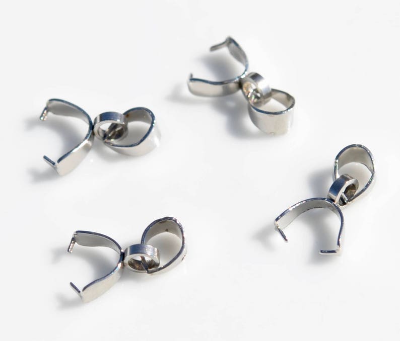 10 Stainless Steel Pinch Clip Bails F565 | Etsy
