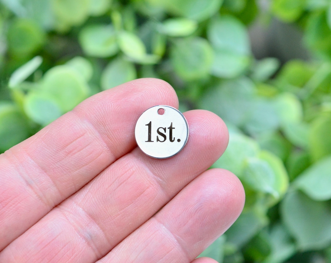 1st. Laser Engraved 15mm Custom Stainless Steel Charm CC523 - Etsy