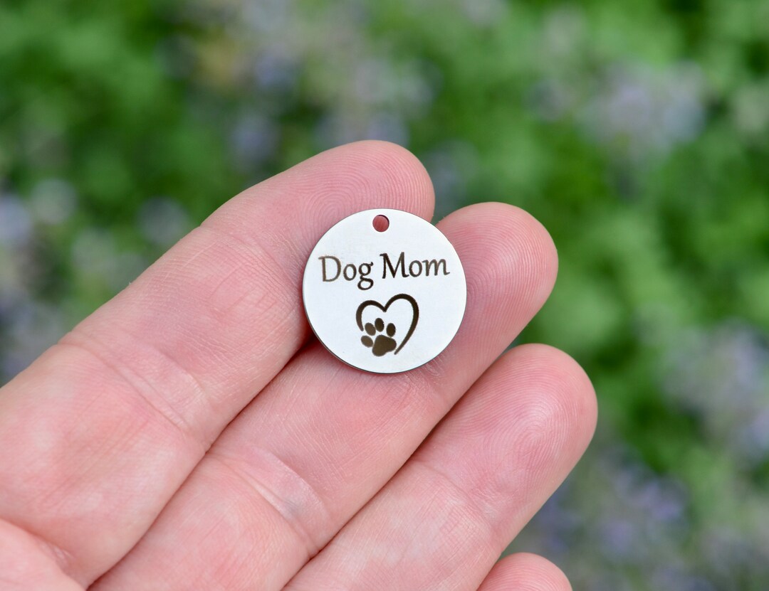 Dog Mom Laser Engraved Custom Charm CC1397 - Etsy