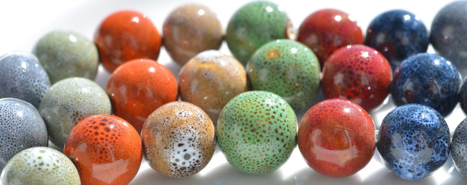 14 Round Ceramic 16mm Beads BD300 - Etsy