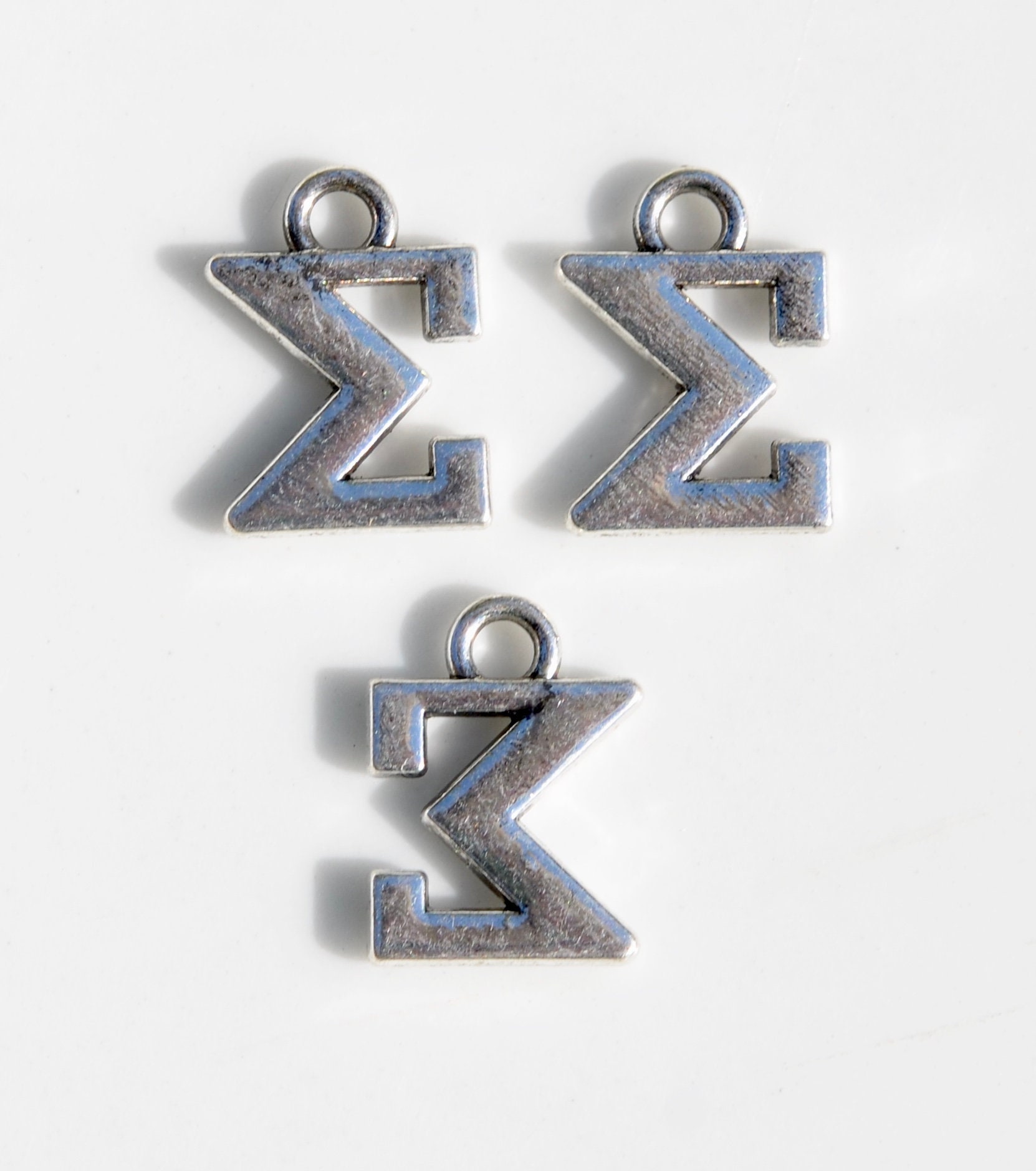 5 Greek Letter for Sigma Silver Tone Charms SC6843 - Etsy