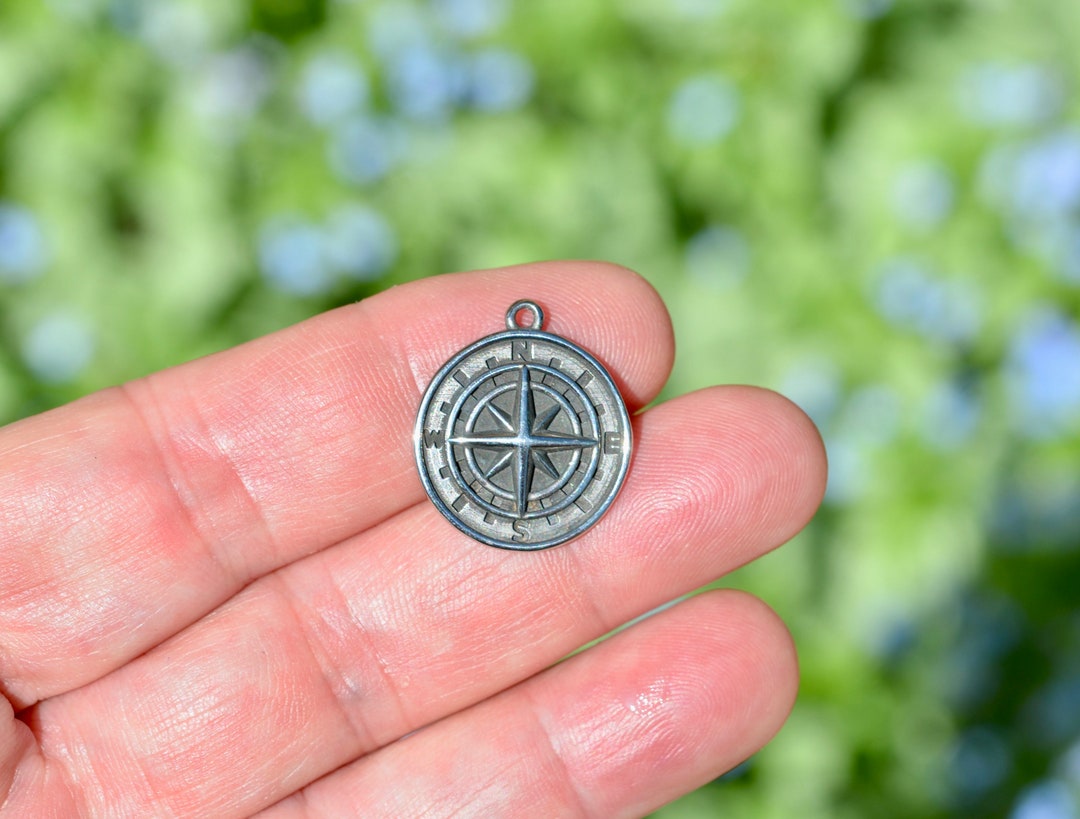 BULK 10 Stainless Steel Compass Charms SC6754 - Etsy