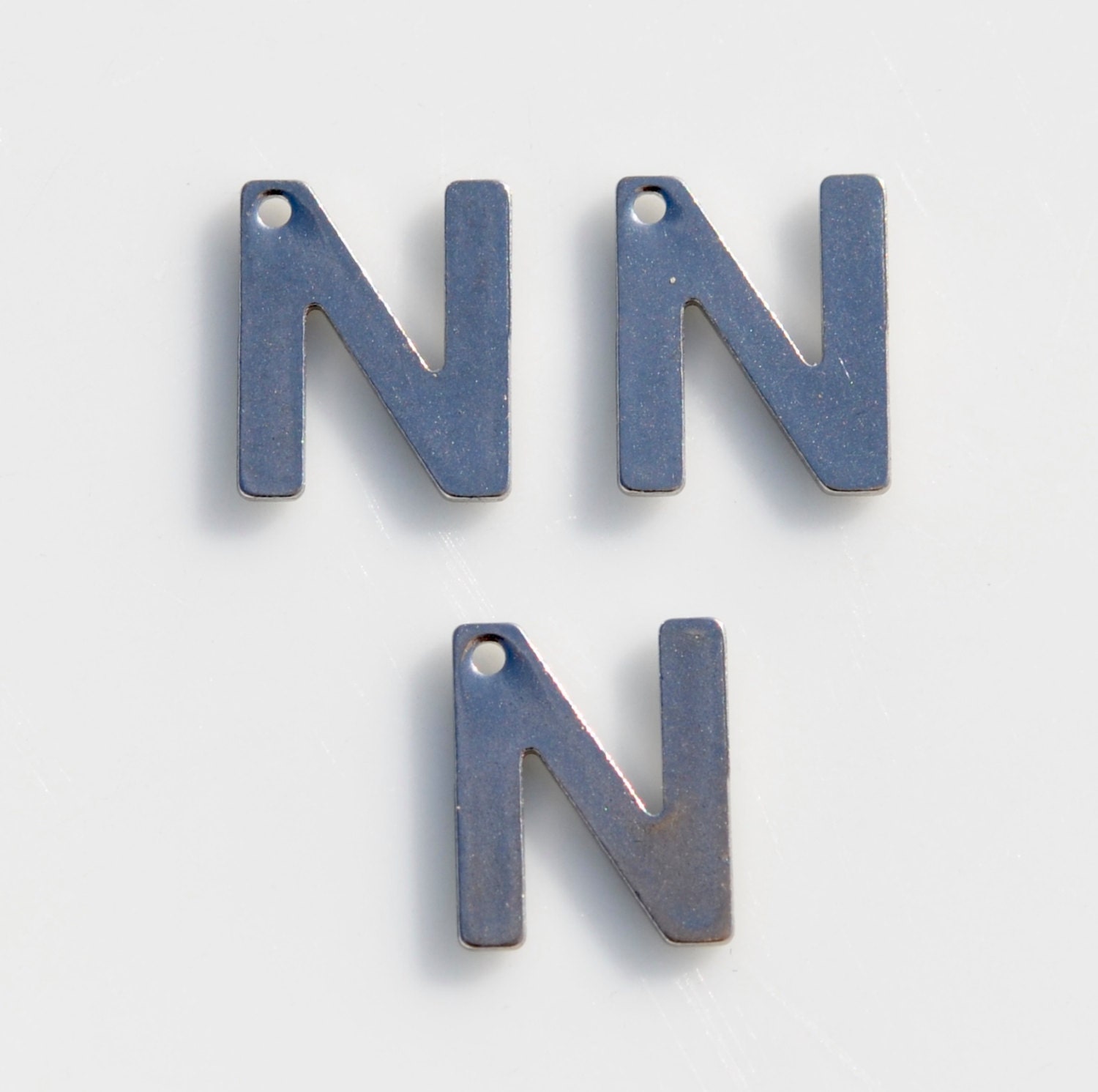 1 Letter N Stainless Steel Charm SC5063 | Etsy