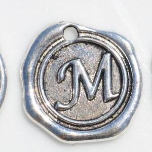 1 Letter M Wax Stamp Silver Tone Charm SC2162 | Etsy