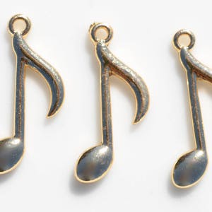 5 Music Note Gold Plated Charms GC5316 - Etsy