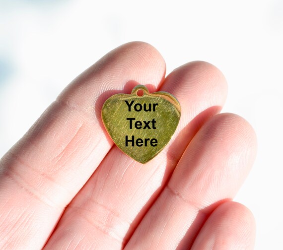 Personalized Gold Stainless Steel Charm Laser Engraved | Etsy