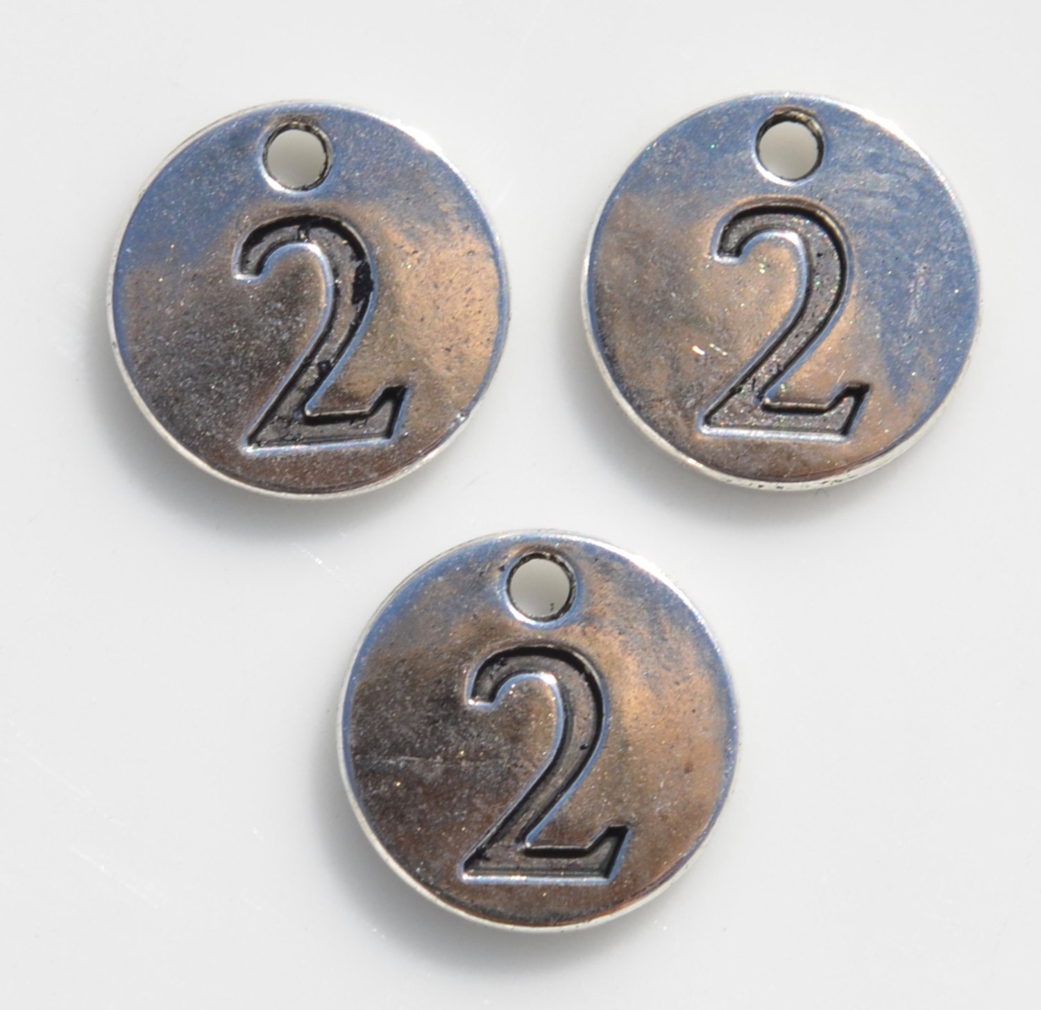 1 Number 2 Silver Tone Charm SC3730 - Etsy