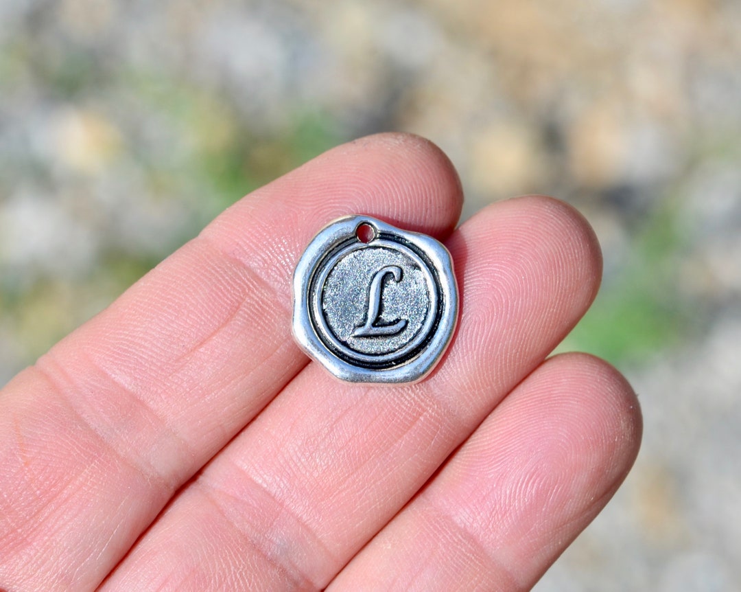 1 Letter L, Wax Stamp Silver Tone Charm SC3721 - Etsy