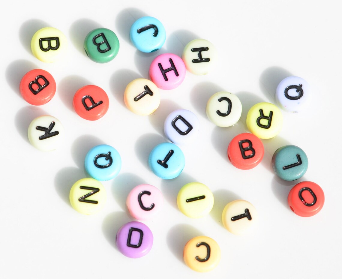 BULK 150 Multi Colored Acrylic Letter Beads 7mm Mixed | Etsy
