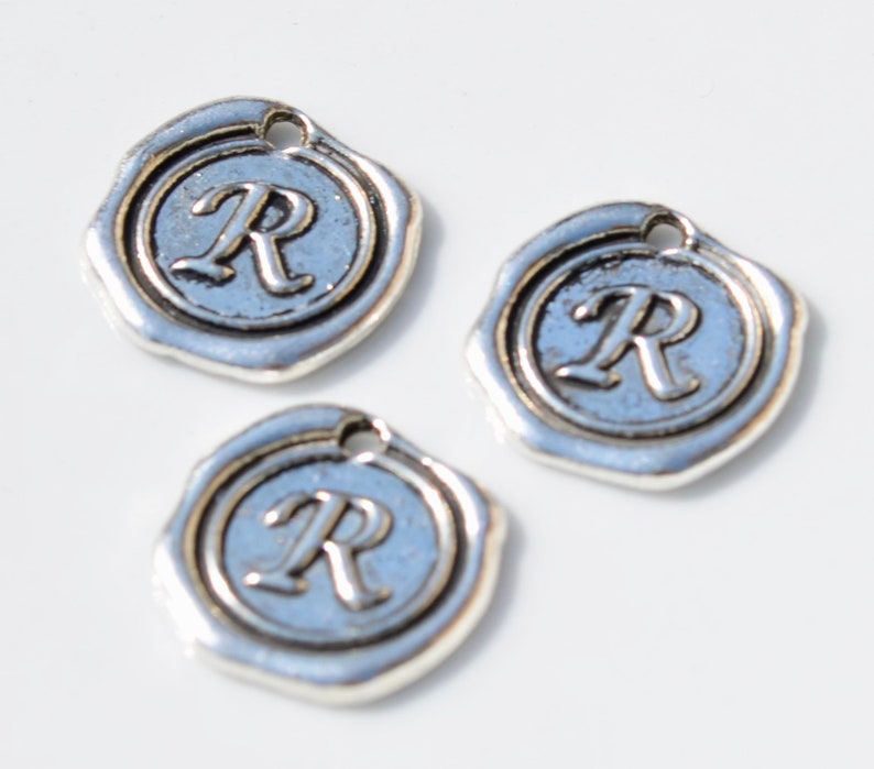BULK 20 Letter R Wax Stamp Silver Tone Charms SC2167 - Etsy